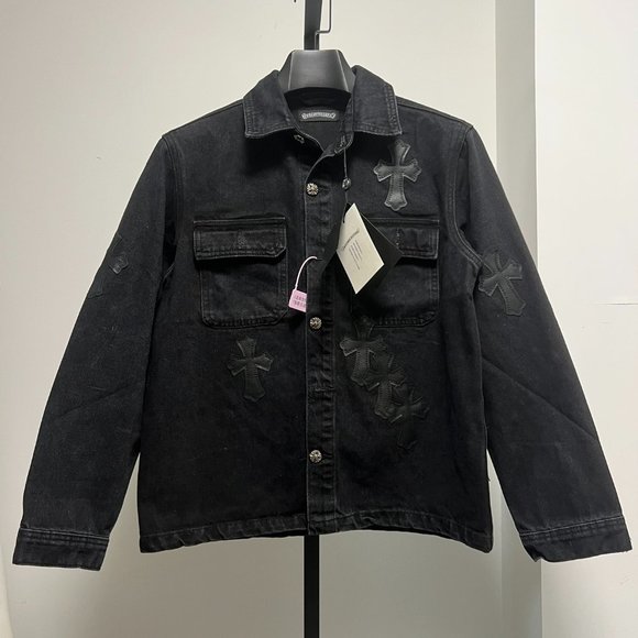 Chrome Hearts | Jackets & Coats | Chrome Hearts Denim Cross Leather ...